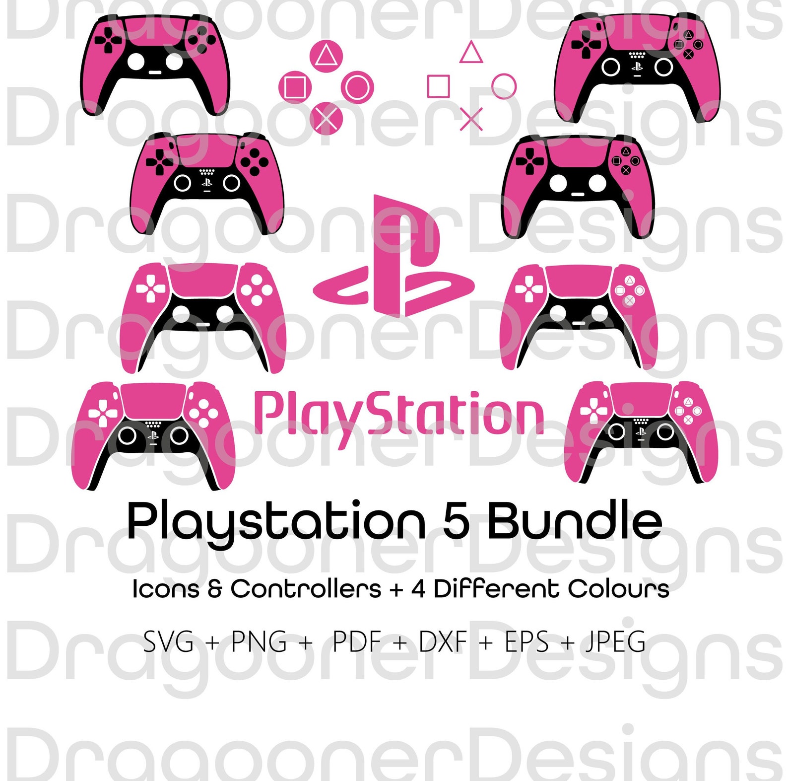 Playstation 5 Controllers and Icons SVG Bundle, Game Controllers, Game ...