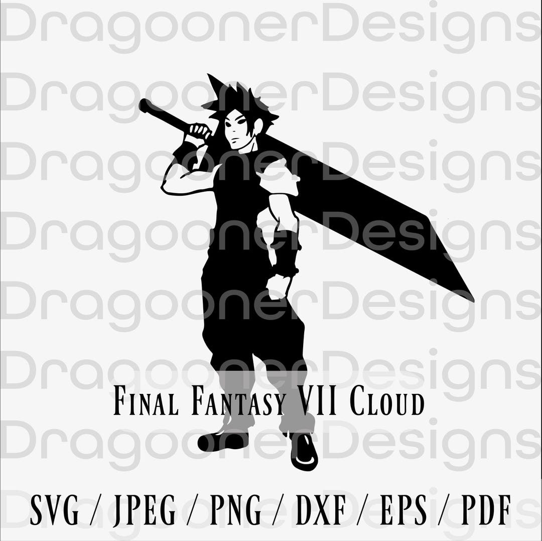 Final Fantasy VII Cloud SVG, Final Fantasy Clipart Svg, Final Fantasy ...