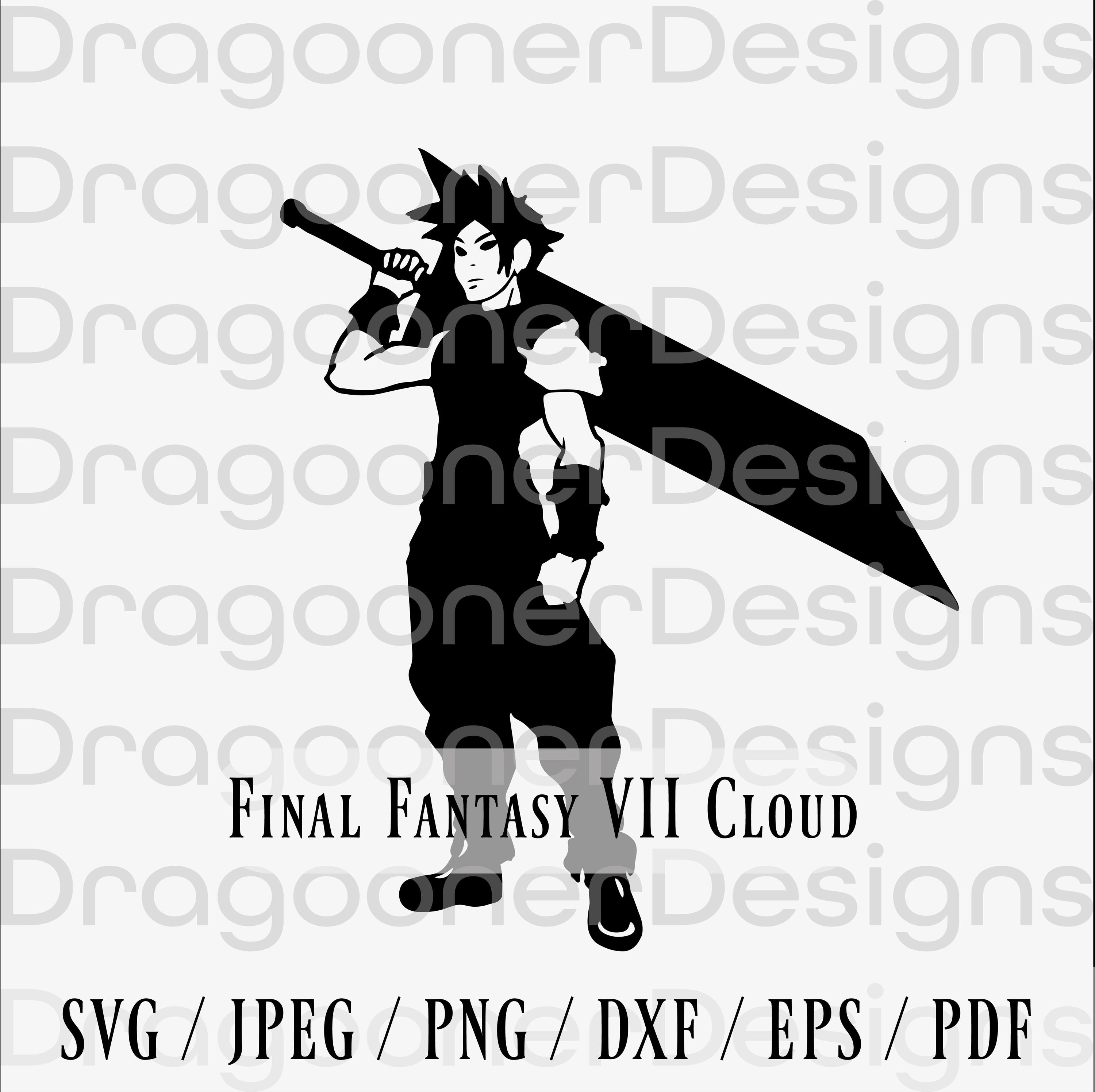 Final Fantasy VII Cloud SVG, Final Fantasy Clipart Svg, Final Fantasy ...