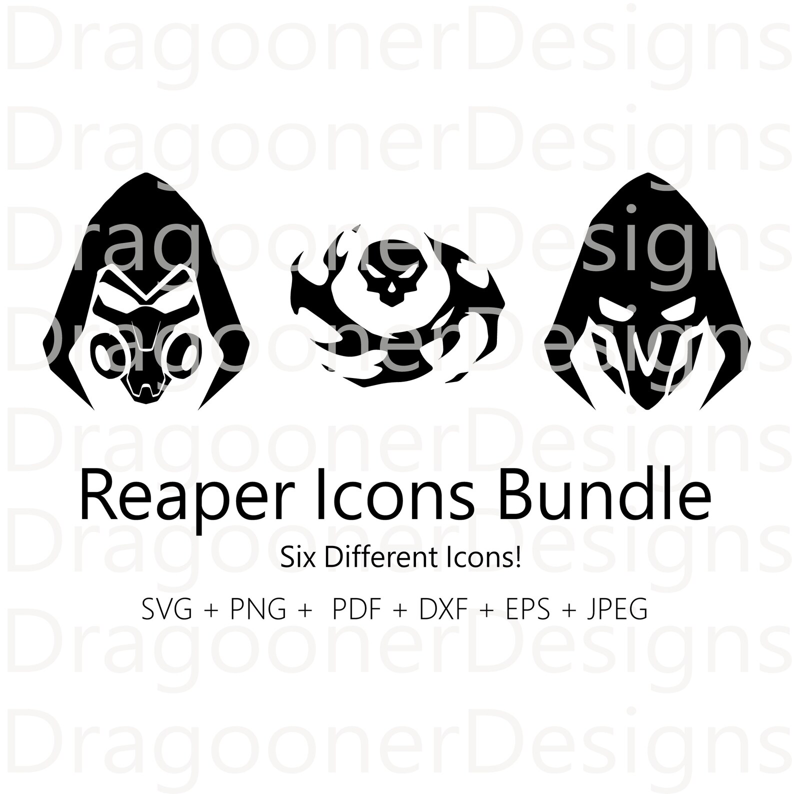 Overwatch 2 Reaper Icons Bundle, Reapersvg, Reaperpng File, Reapercut ...