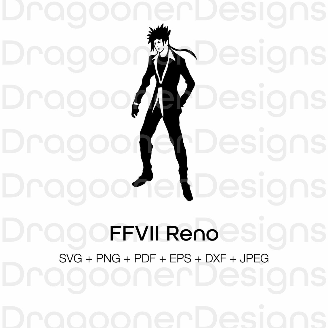 Final Fantasy VII Reno SVG, Final Fantasy Clipart Svg, Final Fantasy ...