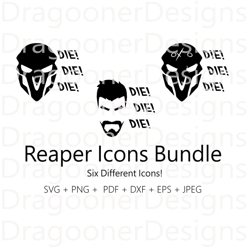 Overwatch 2 Reaper Icons Bundle, Reapersvg, Reaperpng File, Reapercut ...
