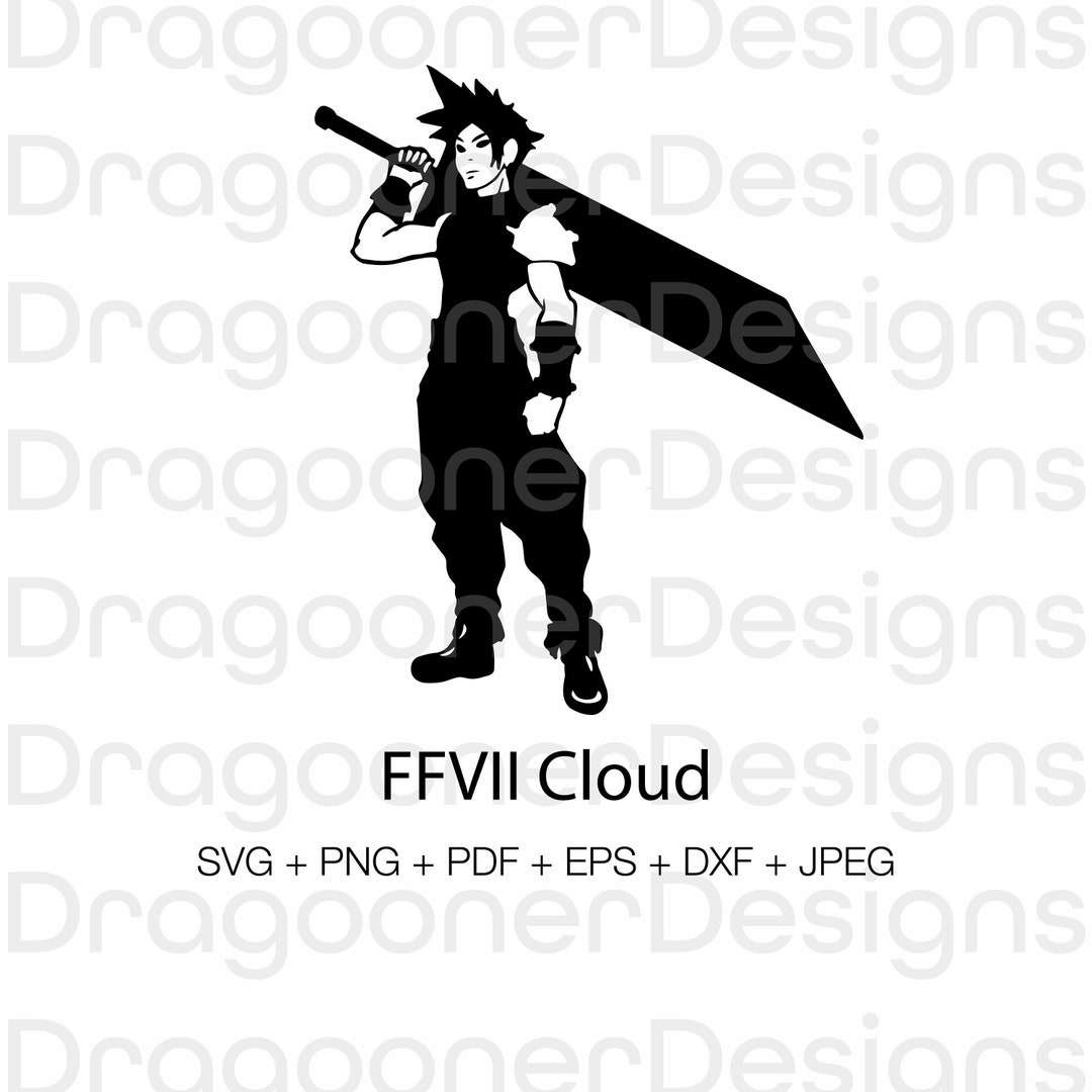Final Fantasy VII Cloud SVG, Final Fantasy Clipart Svg, Final Fantasy ...