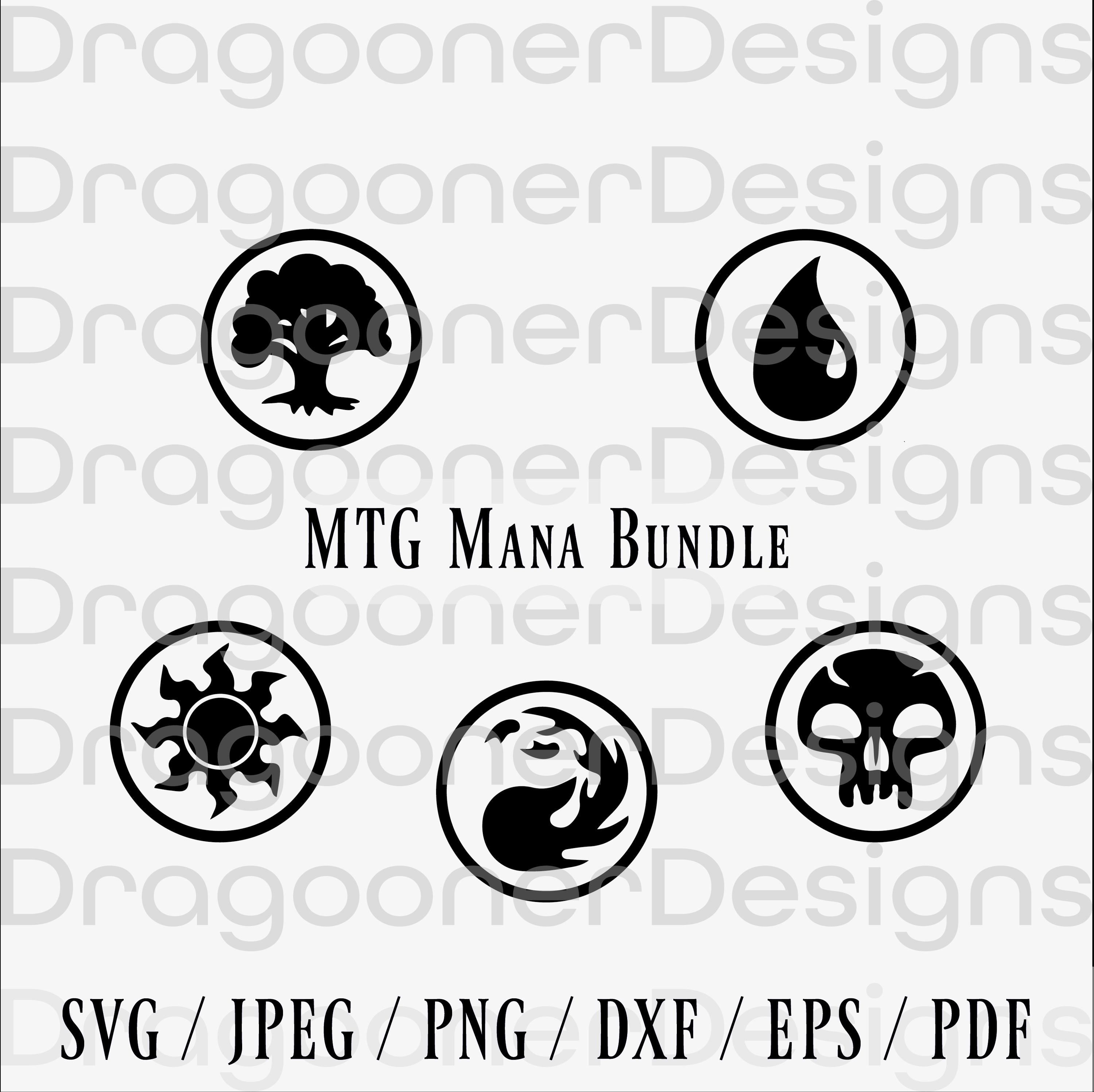 MTG Magic the Gathering Mana Symbols Bundle, Magic Svg, Mtg Png File ...