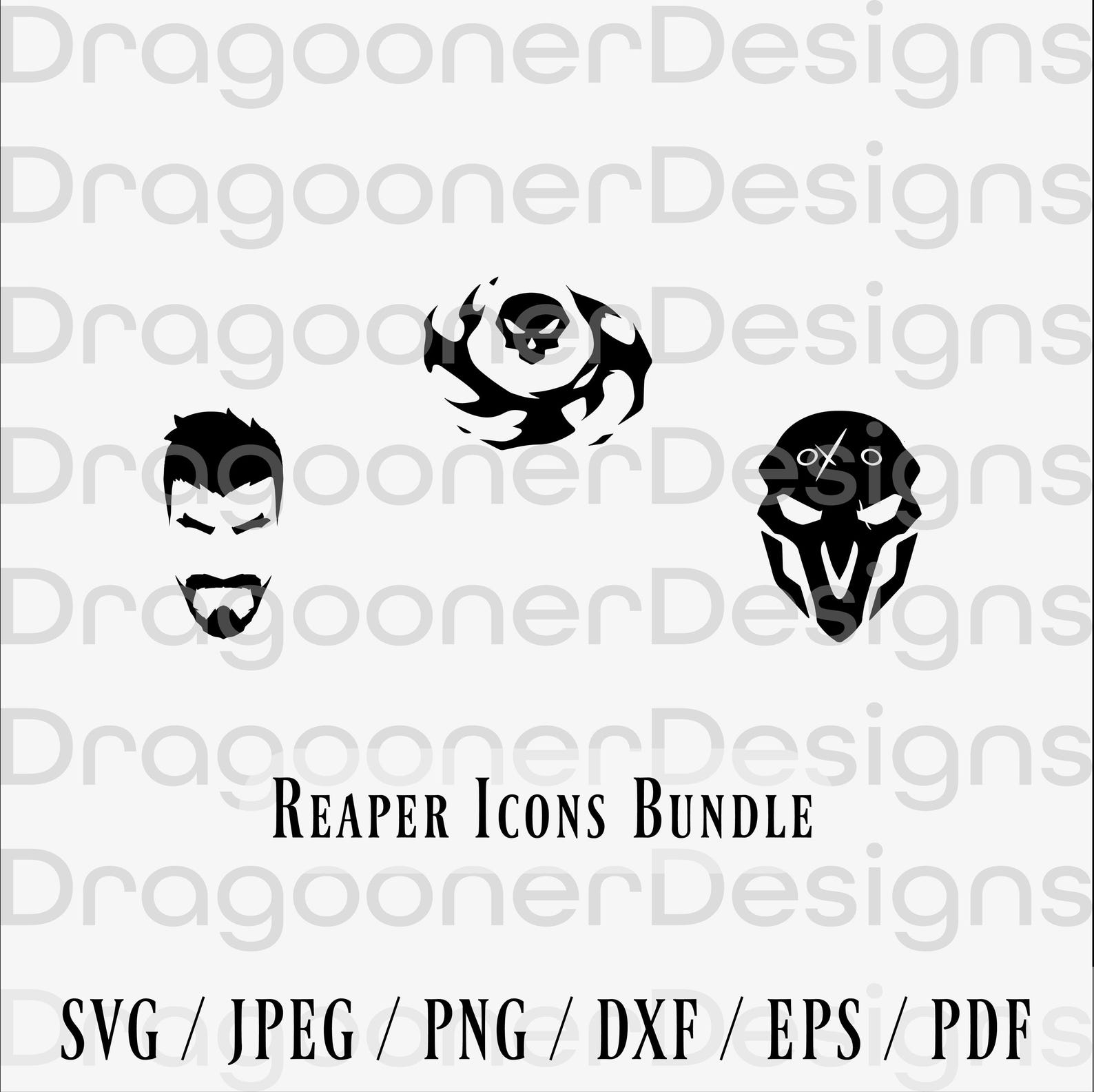 Overwatch 2 Reaper Icons Bundle, Reapersvg, Reaperpng File, Reapercut ...