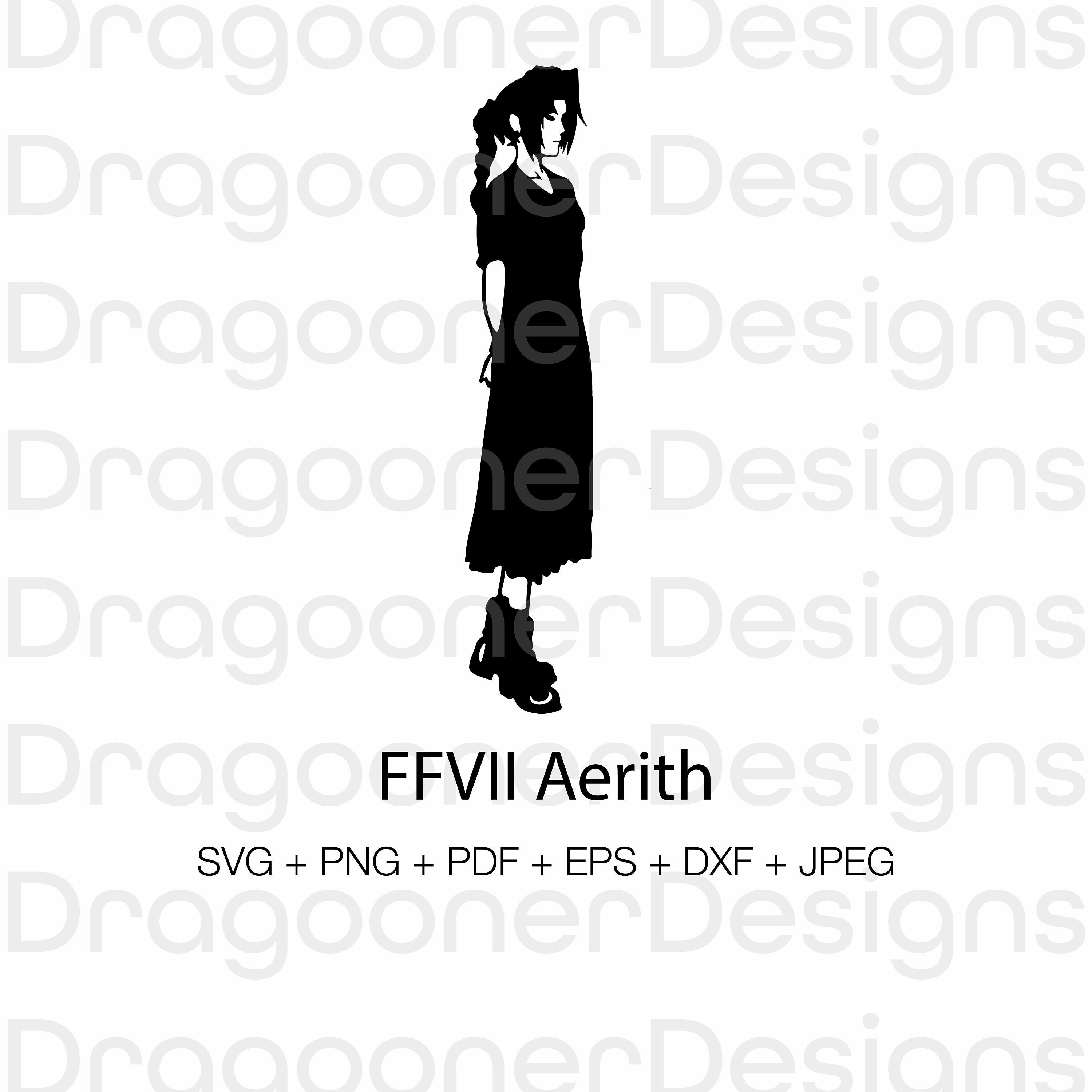 Final Fantasy VII Aerith SVG, Final Fantasy Clipart Svg, Final Fantasy ...