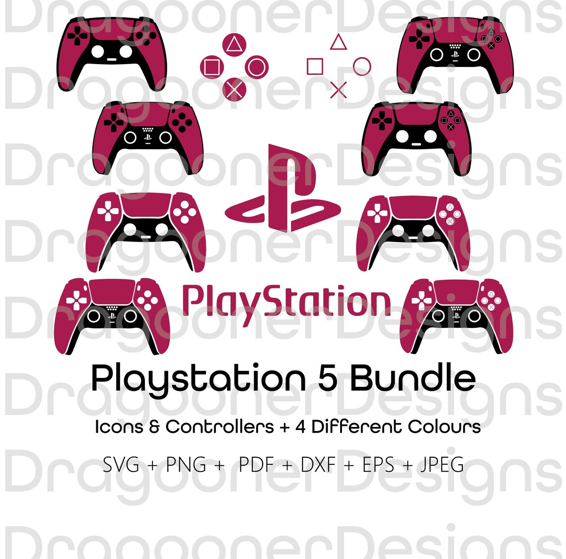 Playstation 5 Controllers and Icons SVG Bundle, Game Controllers, Game ...