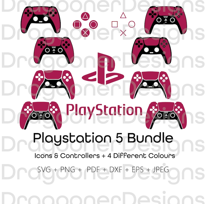 Playstation 5 Controllers and Icons SVG Bundle, Game Controllers, Game ...