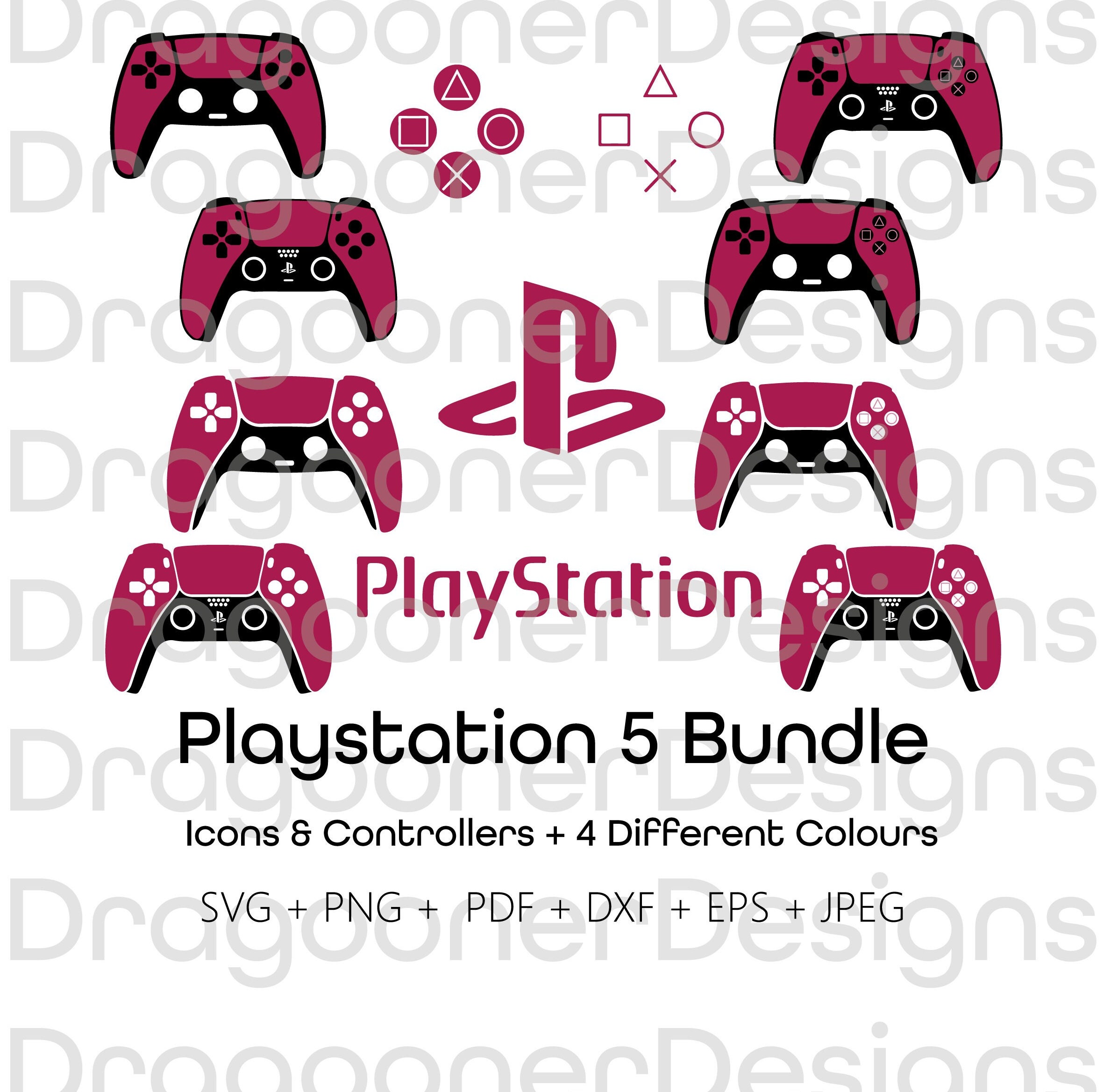 Playstation 5 Controllers and Icons SVG Bundle, Game Controllers, Game ...