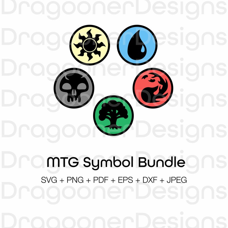 MTG Magic the Gathering Mana Symbols Bundle, Magic Svg, Mtg Png File ...