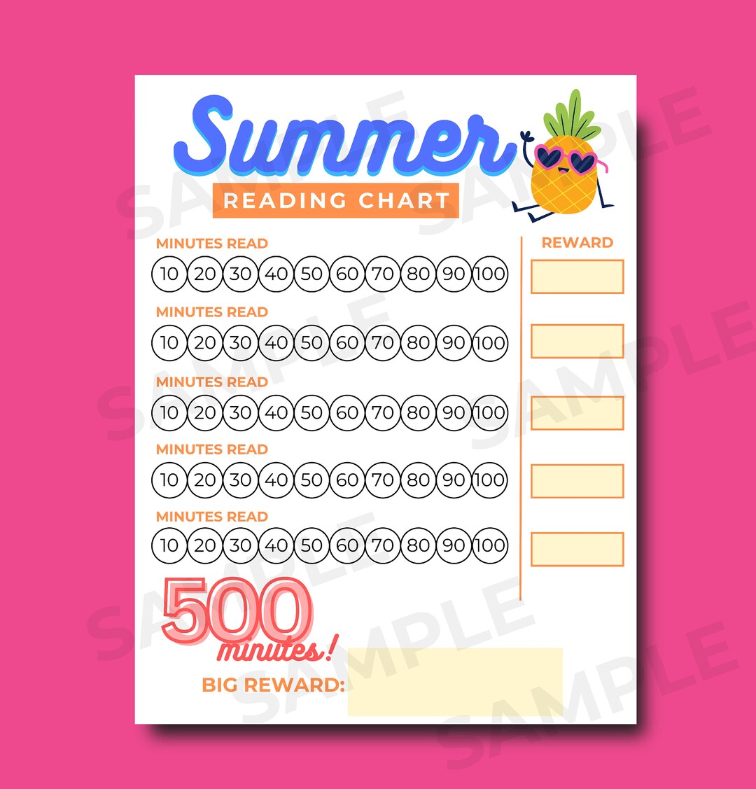 Summer Reading Chart, Reading Reward Chart, Reading Log for Kids, Kids ...