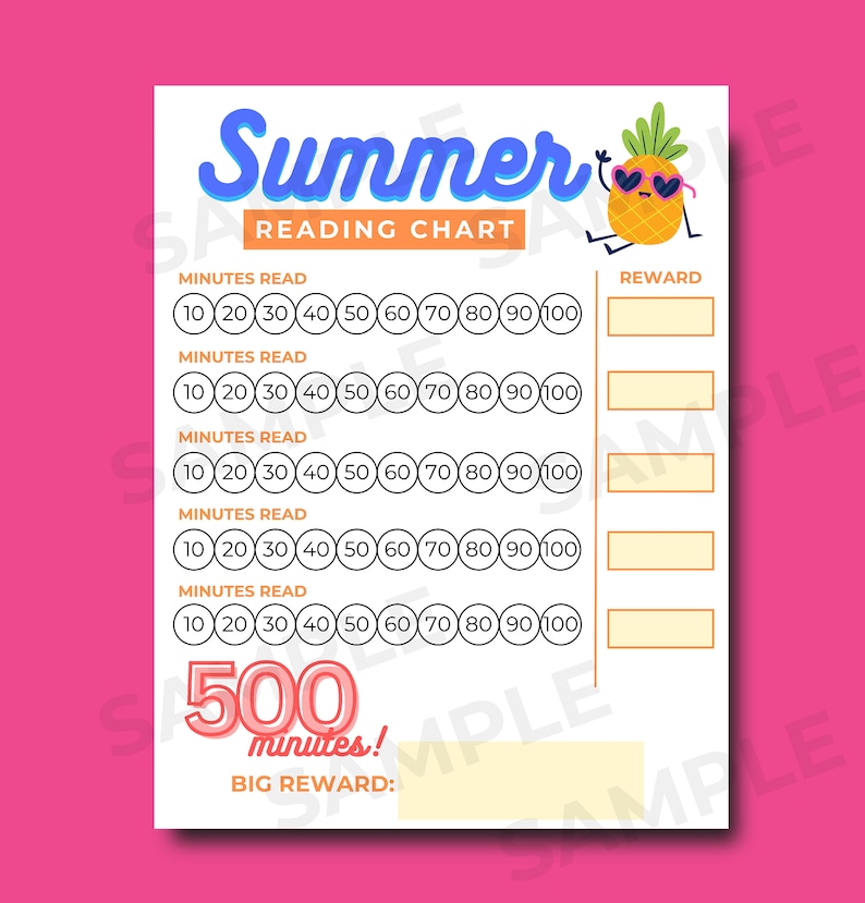 Summer Reading Chart, Reading Reward Chart, Reading Log for Kids, Kids ...