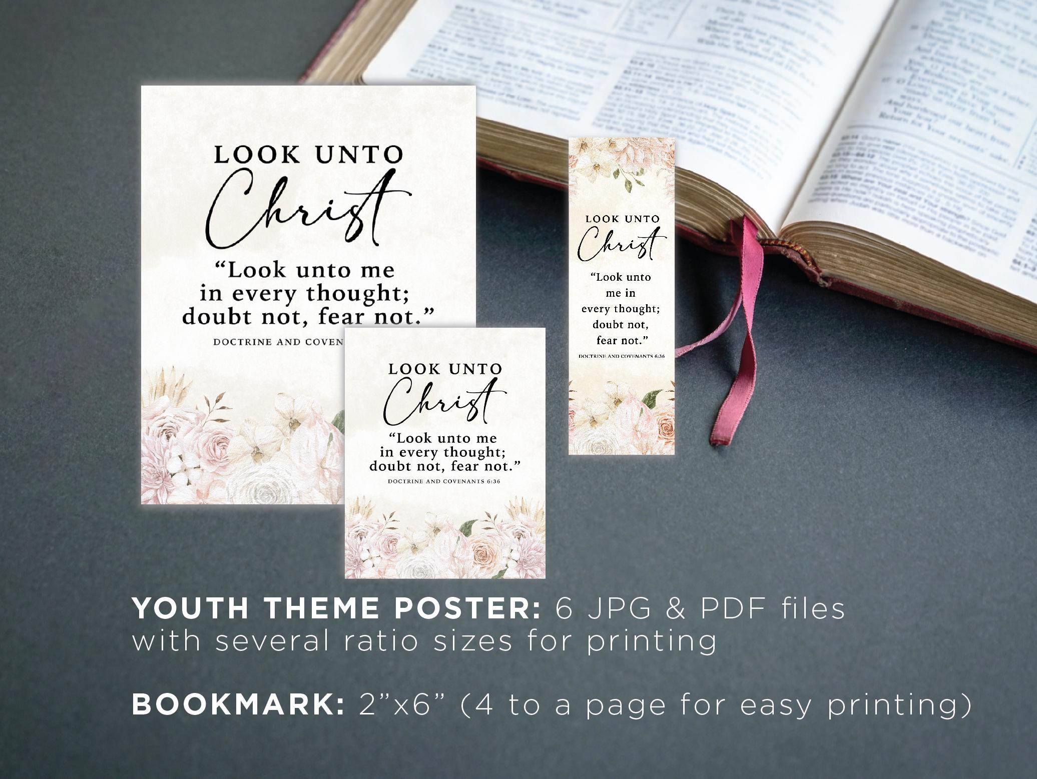 2025 LDS Youth Theme Poster, Look Unto Christ, D&C 6:36, 2025 Youth ...