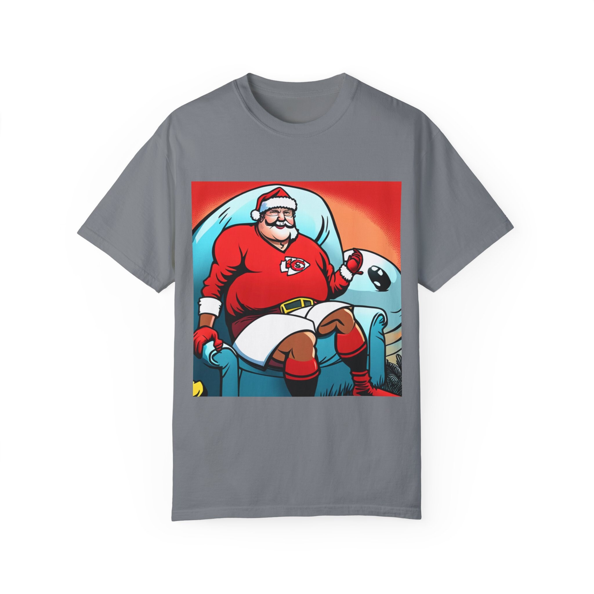 Comic Santa Andy Reid T-shirt for Kansas City Chiefs NFL comfort Colors ...