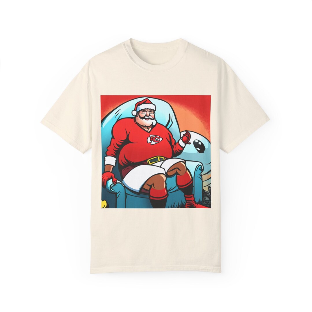 Comic Santa Andy Reid T-shirt for Kansas City Chiefs NFL comfort Colors ...