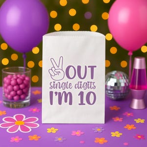 Peace Out Single Digits Favor Bags: 10th Birthday Party | 20 Bags - Etsy
