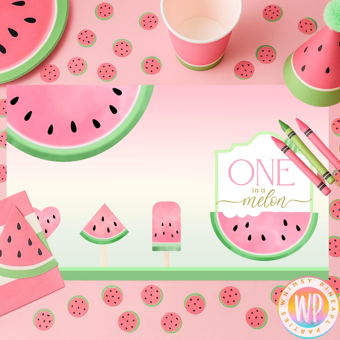 INSTANT One in a Melon Birthday Placemats | Printable Watermelon Party ...