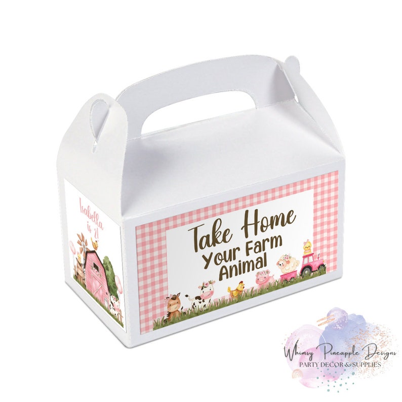 Editable Pink Farm Animal Adoption Bundle, INSTANT DOWNLOAD ...