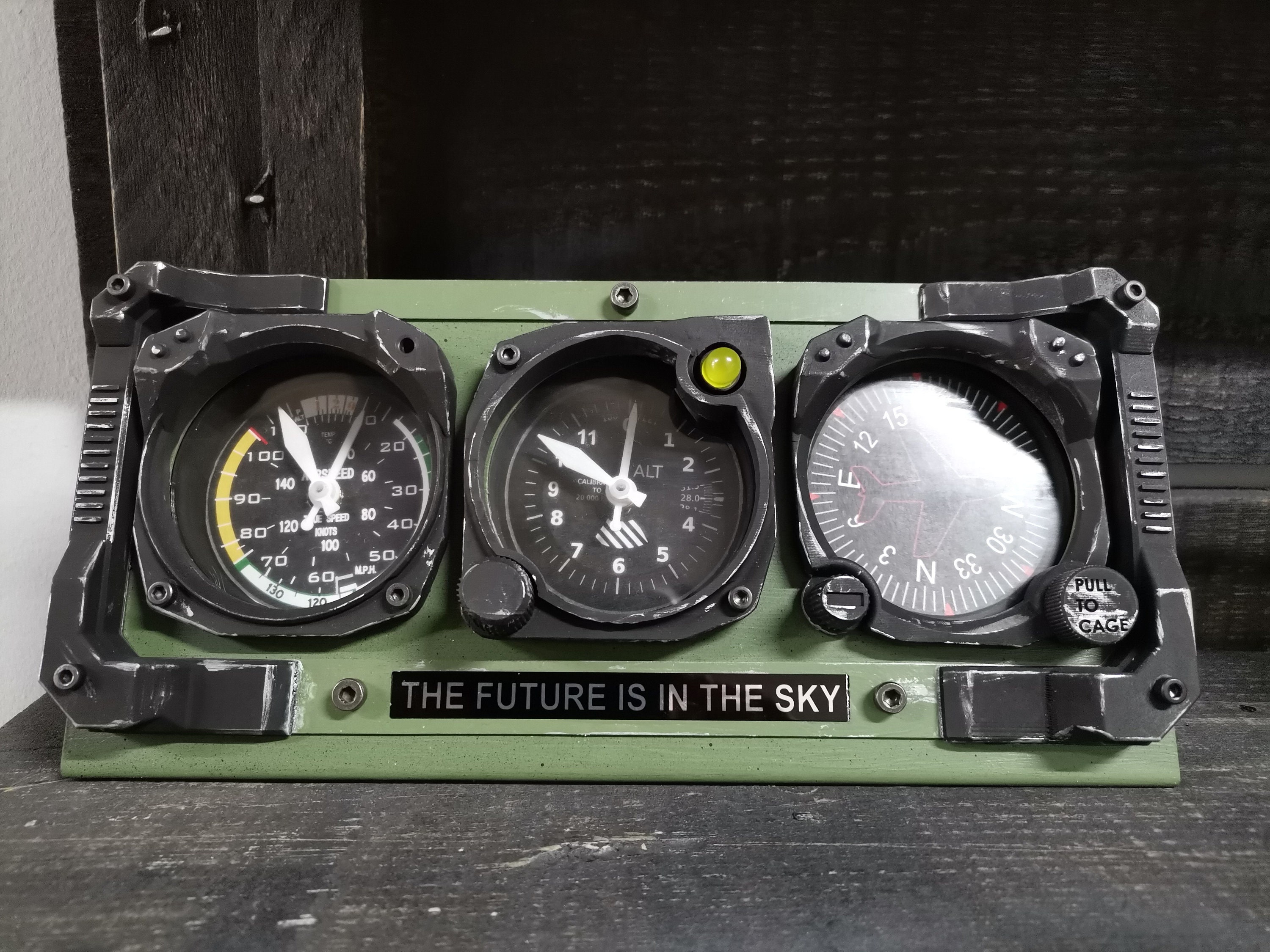 Industrial Aircraft Style Desk Clock Airspeed Altimeter - Etsy Australia