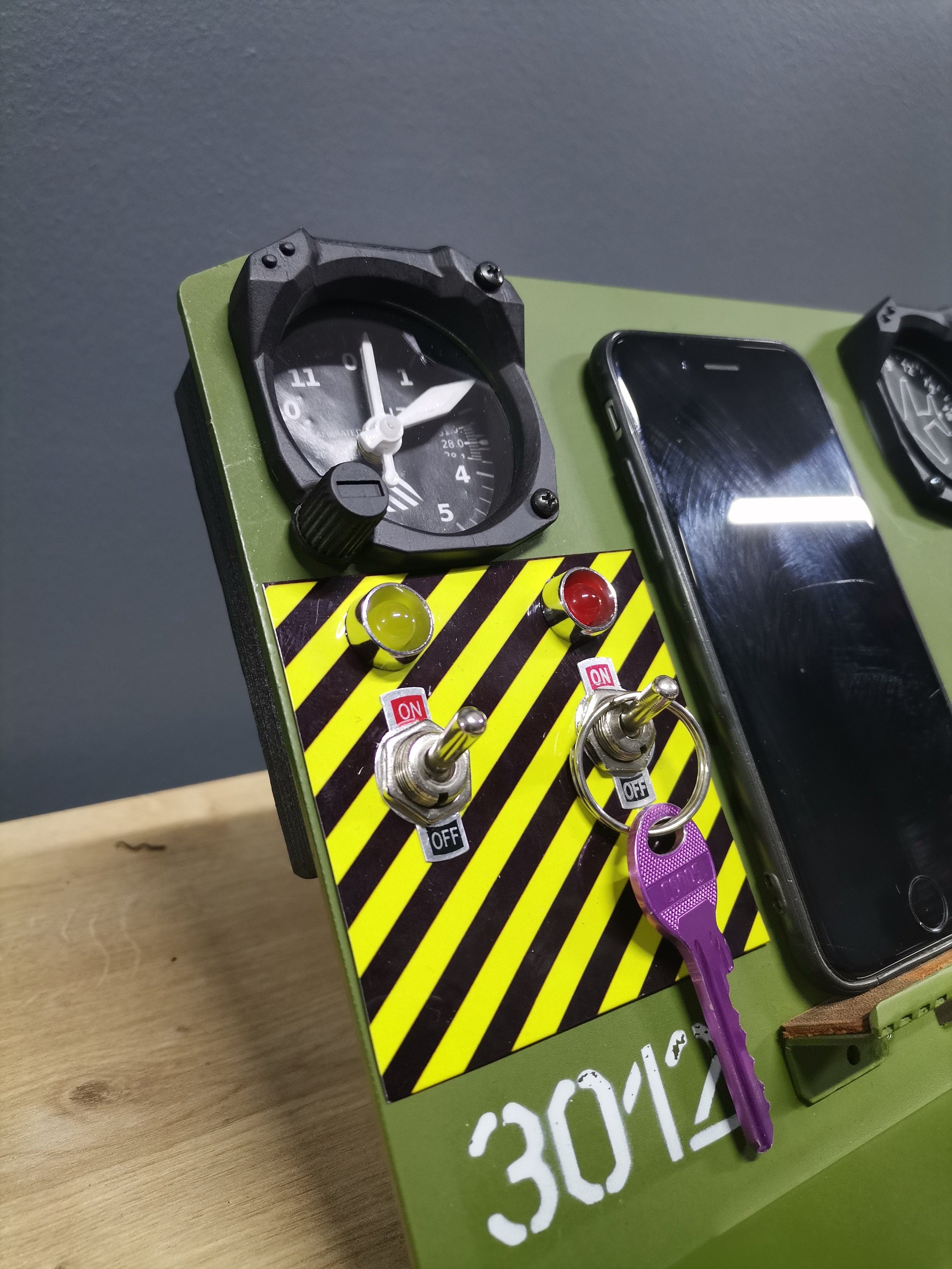 Pilot Desk Organizer With Clock - Etsy