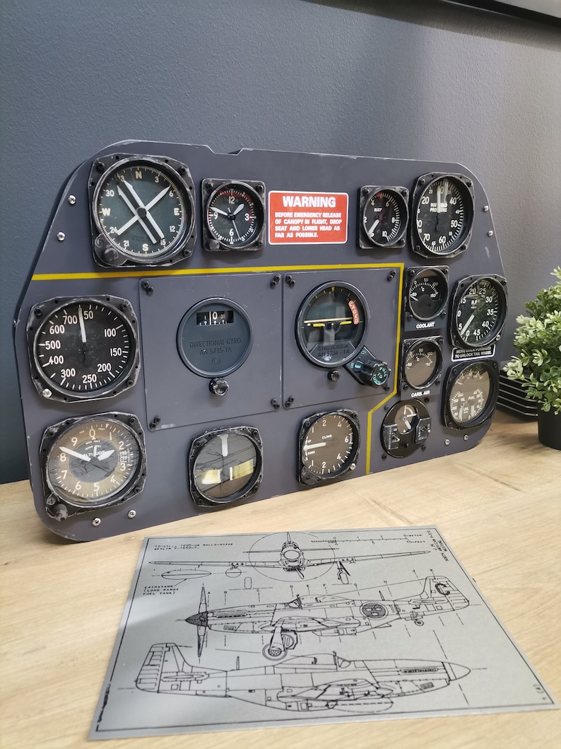 P-51 Mustang Cockpit Panel - RGB Illuminated Wall Decor - Etsy
