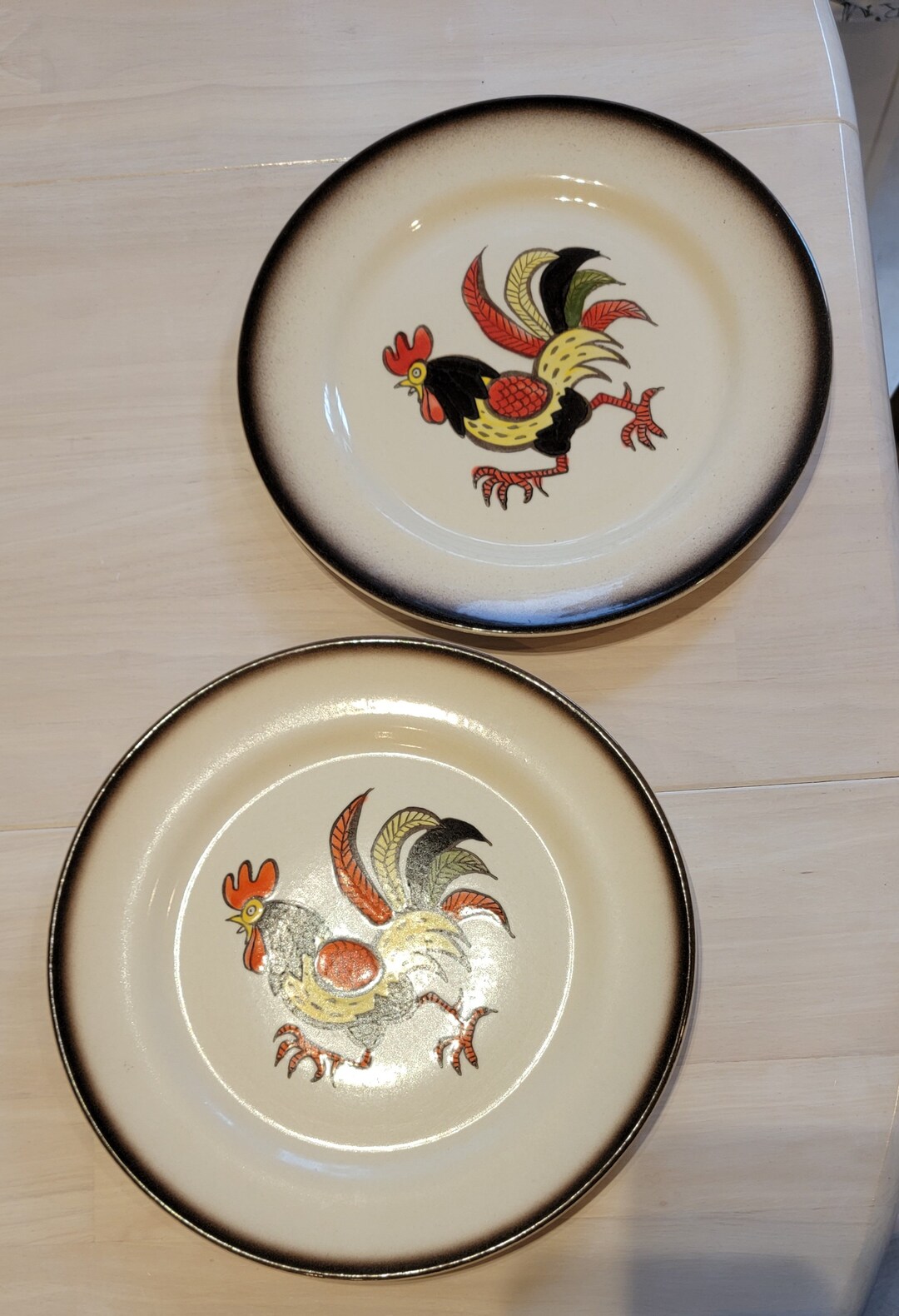 Poppytrail California Red Rooster Dinner Plate Set of 2 - Etsy