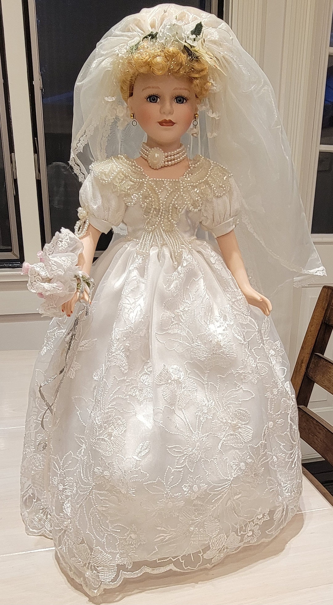 Vintage Butterfly Kisses 5 Porcelain Bride Doll - Etsy