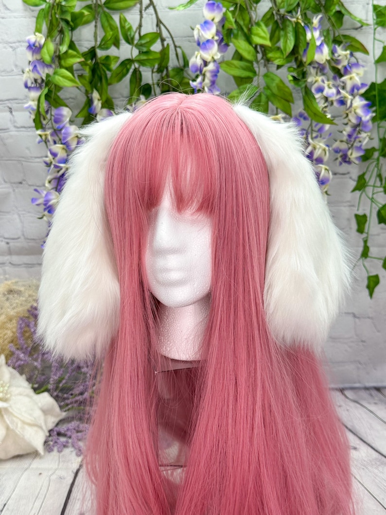 White Floppy Bunny Ears and Tail Rabbit Ear Headband With Bows - Etsy