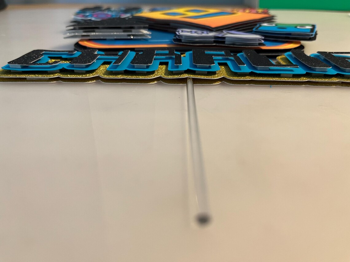 Geometry Dash Birthday Cake Topper - Personalised With Any Name and Age ...