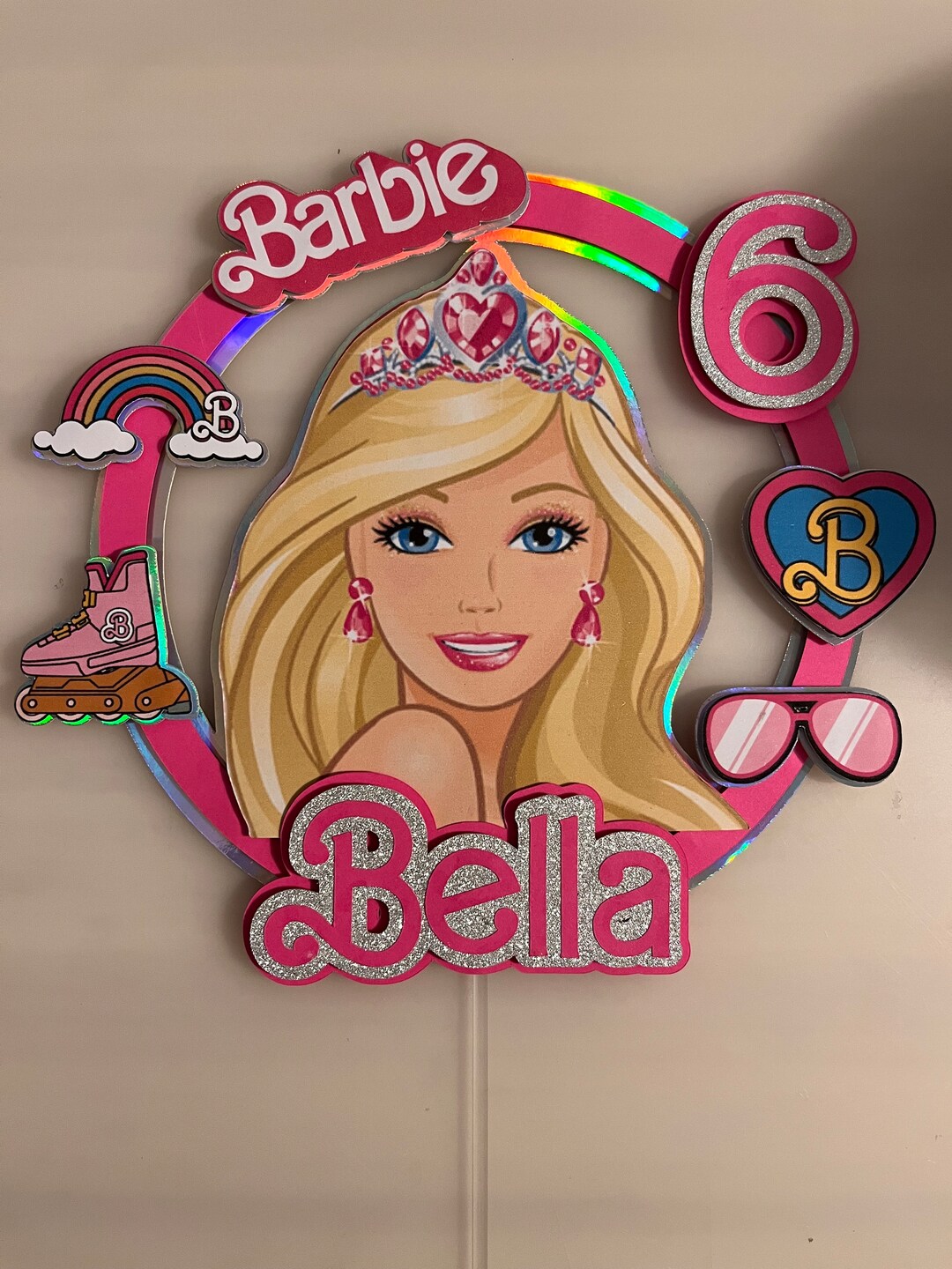 Barbie Birthday Cake Topper Personalised With Any Name and Age. Barbie ...