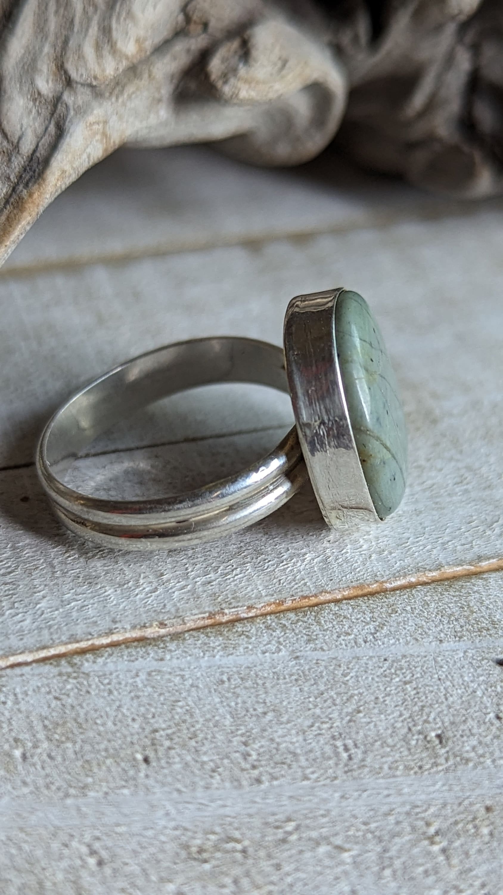 Handcrafted Sterling Silver Green Jasper Ring / Artisan Crafted Silver ...