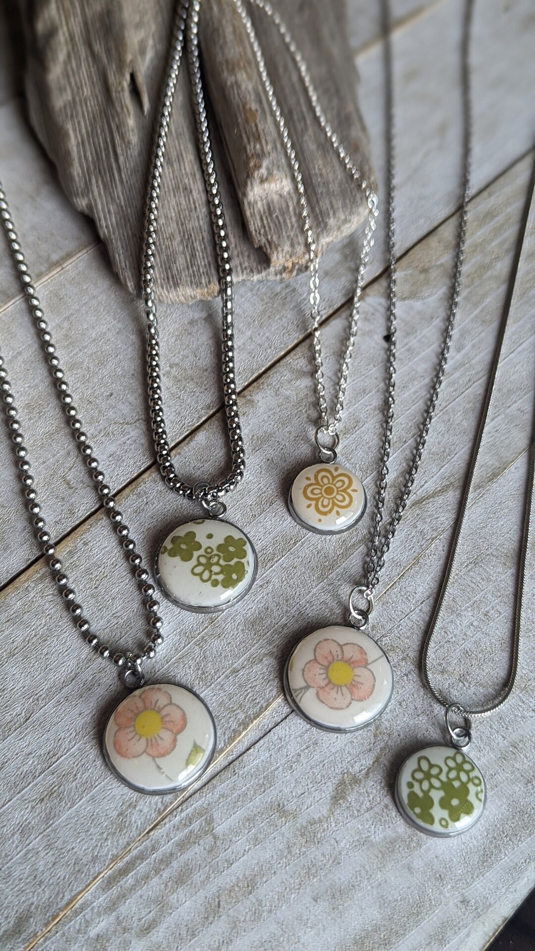 Customizable Corelle Vintage China Necklaces, Unique Upcycled Broken ...