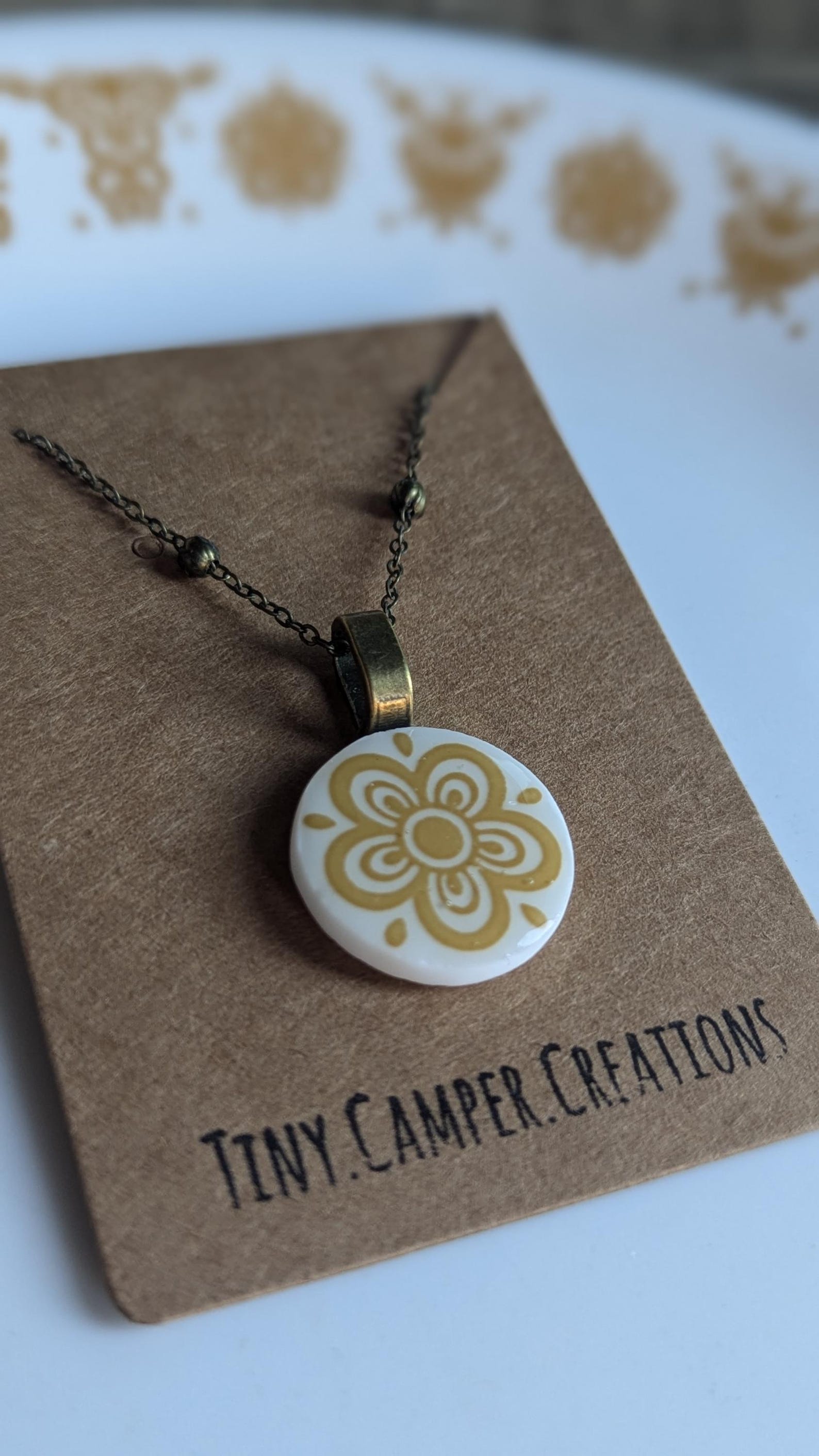 Butterfly Gold Corelle Necklace: Upcycled Vintage China Pendant - Etsy