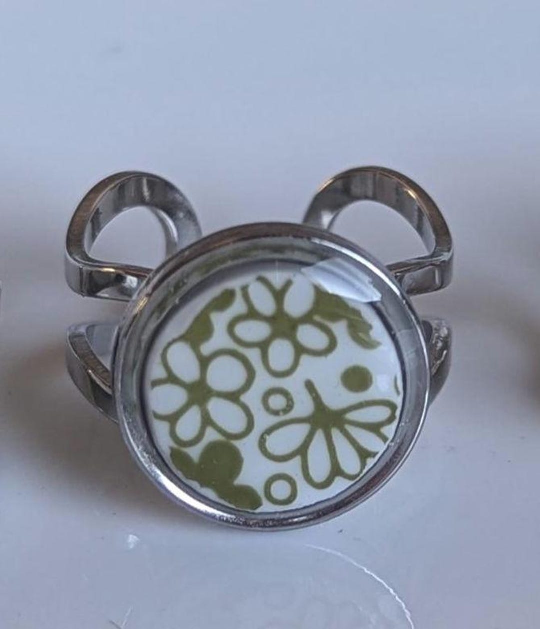 Crazy Daisy Corelle Ring: Upcycled Vintage China Adjustable Ring ...