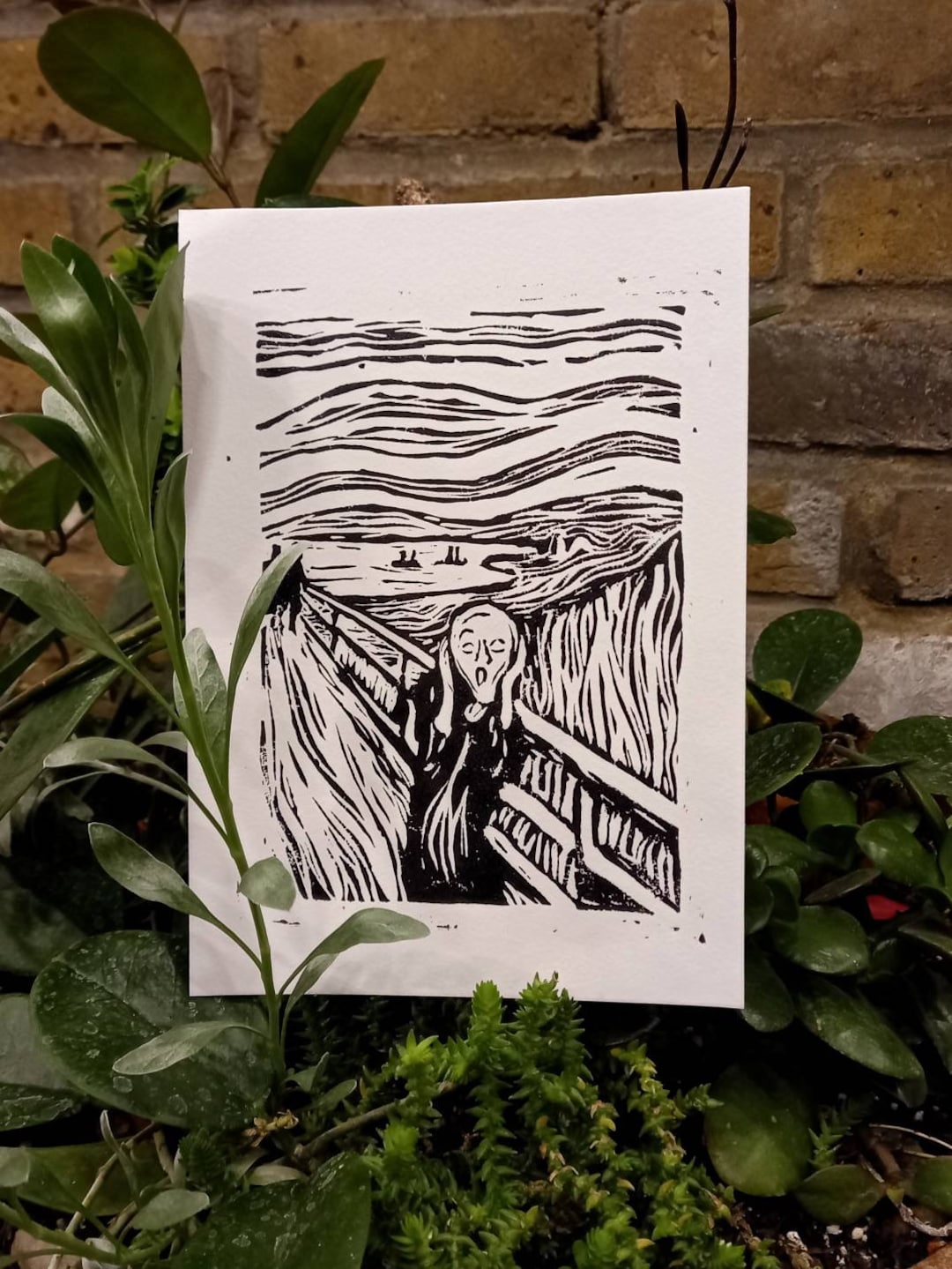 The Scream Linocut Print - Etsy