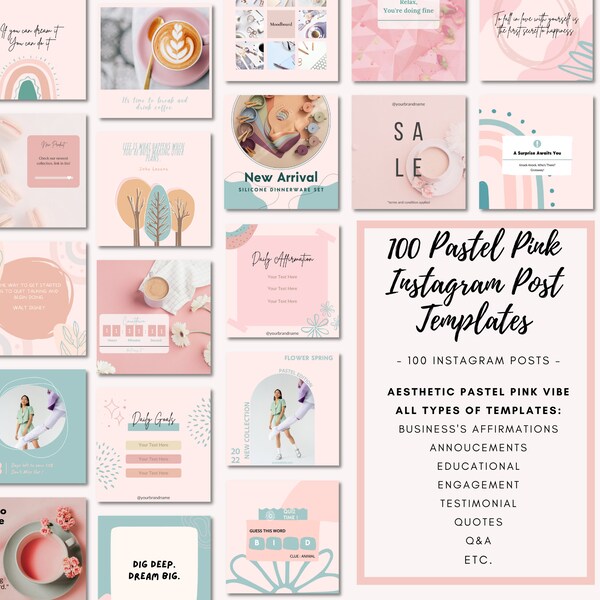 Pastel Instagram Template - Etsy