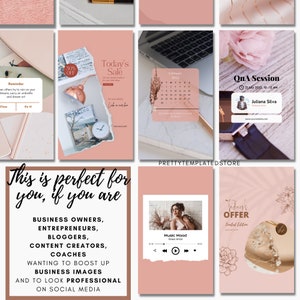 100 Peachy Pink Instagram Template for Business Instagram Post and ...