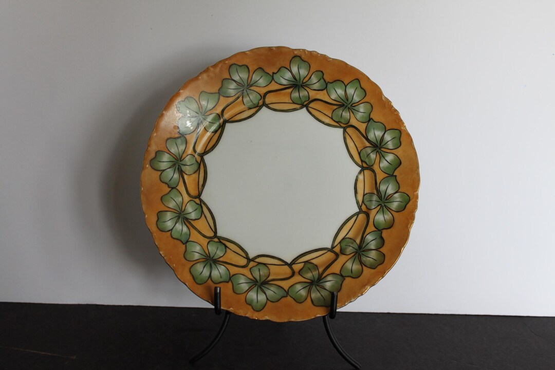 Vintage Four Leaf Clover Plate. Hand Painted in 1907, Excellent ...