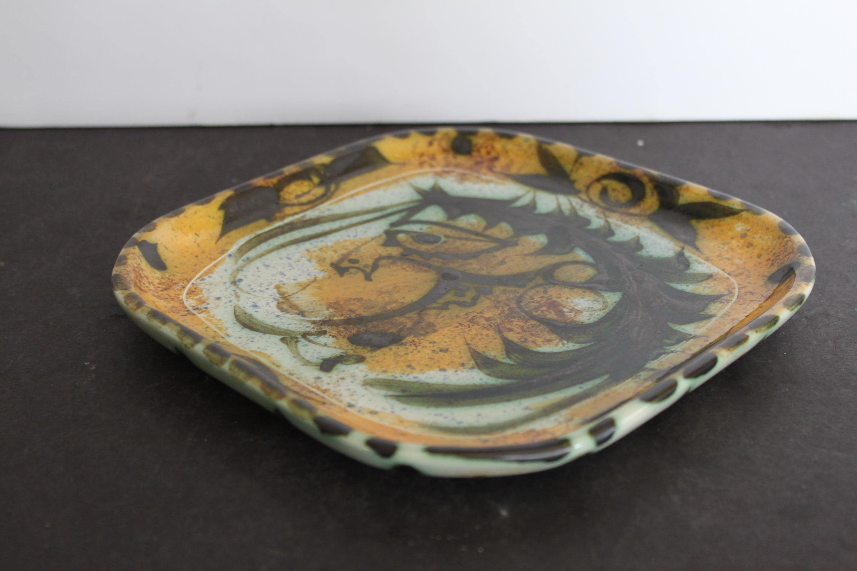 Vintage Celtic Pottery Plate. Horse Head Design, Newlyn Cornwall ...