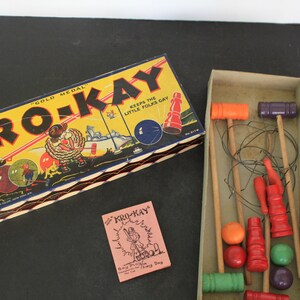 Vintage Miniature Kro Kay Set. Croquet, Keeps the Little Folks Gay ...