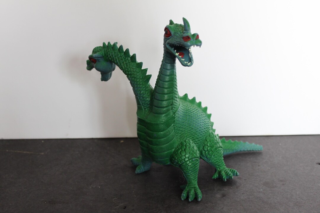 Vintage Two Headed Dragon Rubber Toy, 1982 Imperial Dragons Knights ...