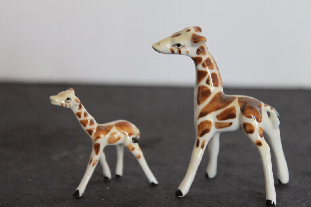 Vintage Miniature Ceramic Giraffes. Mom and Baby, Mint Condition, Cute ...
