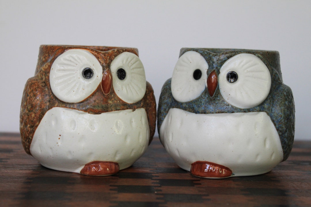 Owl Cups for Vintage Bird Themed Kitchen Ware. Made in Japan, Ceramic ...