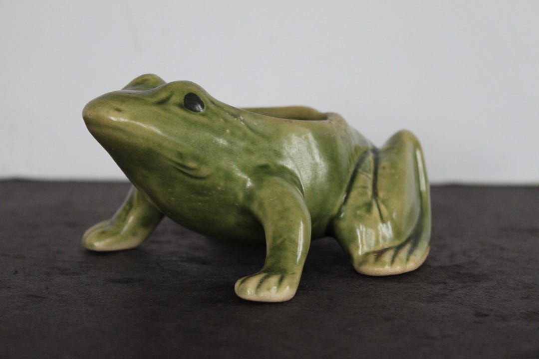 Vintage Green Frog Planter. Succulent Planter, Mint Condition ...