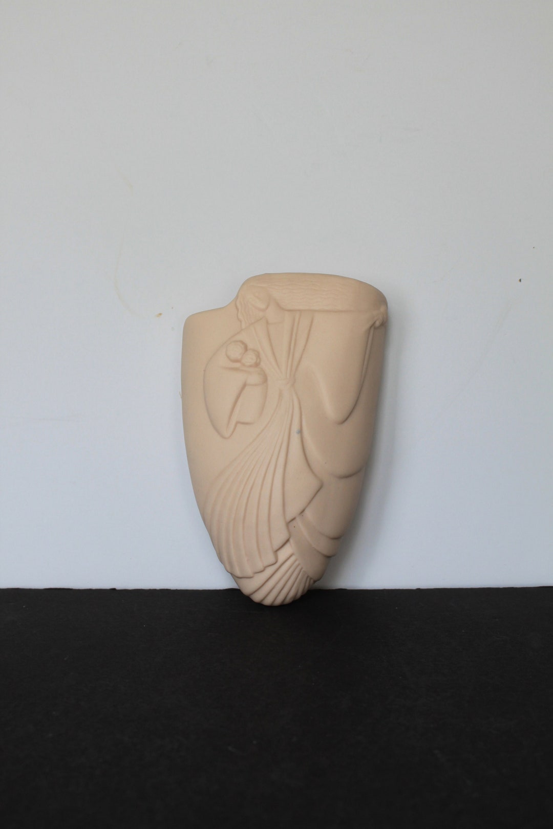 Vintage Ceramic Wall Pocket. Pink Ceramic, Terracotta Ware, Art Deco ...