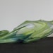 Green Glass Swan for Vintage Elegant Mantel Decor. Hand Blown Glass ...
