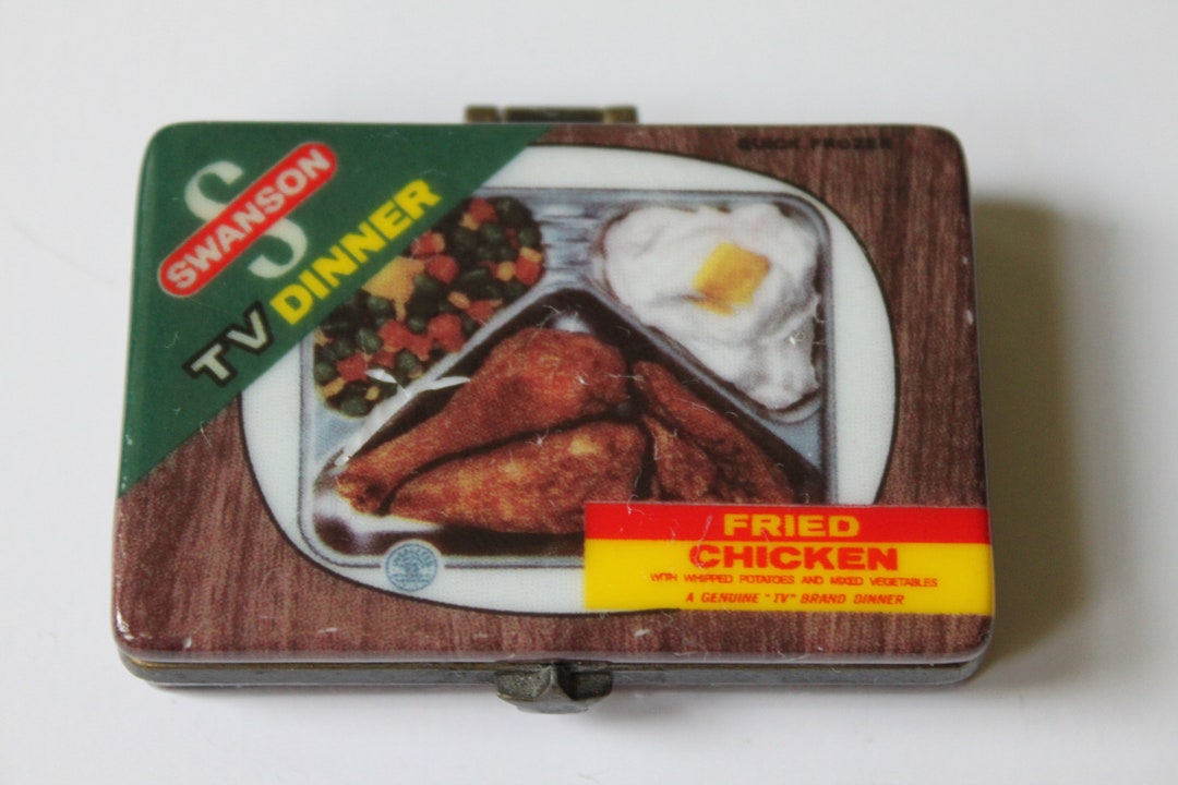 Vintage Miniature Swansons TV Dinner Porcelain Box. Fried Chicken, Cute ...