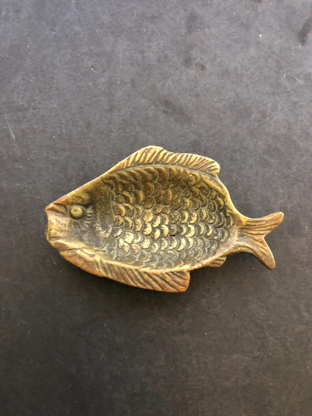 Vintage Brass Miniature Fish Dish. Small Trinket Dish, Cute Fish With ...