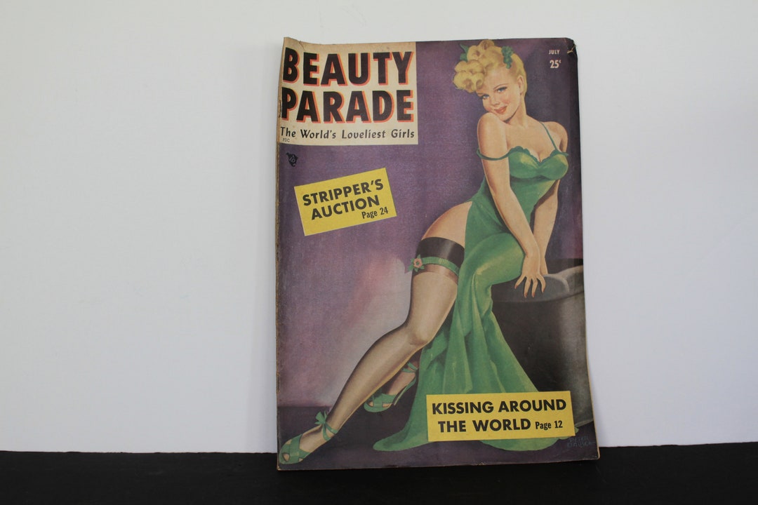 Vintage Beauty Parade Magazine. the Worlds Loveliest Girls, Strippers Auction, Kissing Around ...