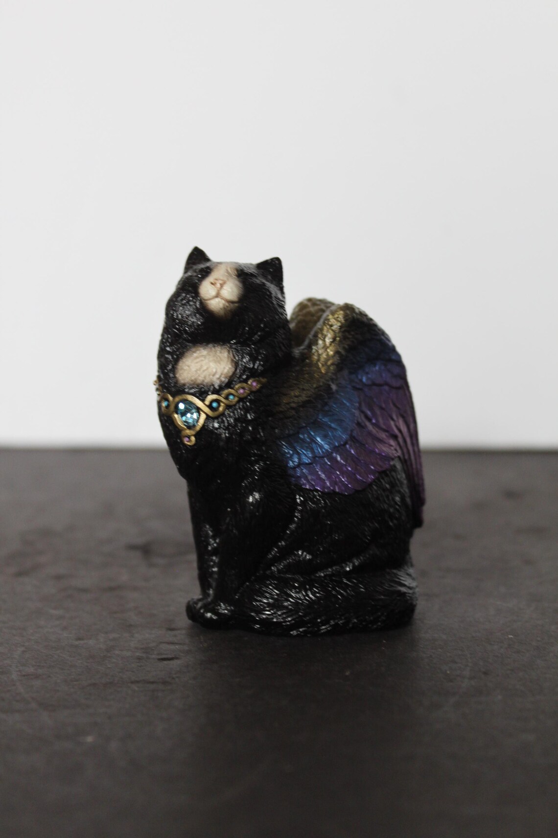 Vintage Windstone Editions Cat Figurine. Black, Sunset, Flap Cat, Bird ...